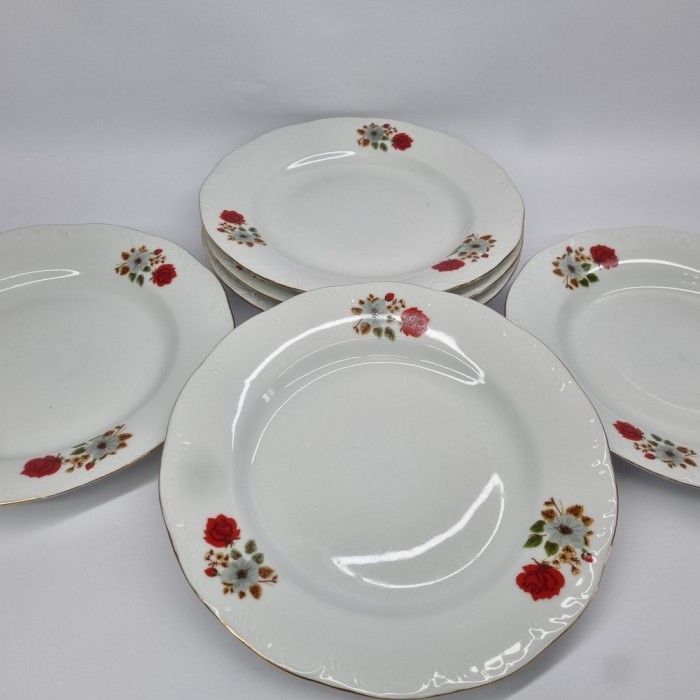 Set farfurii desert portelan vechi, vintage, romanesc Arpo - Curtea de ...