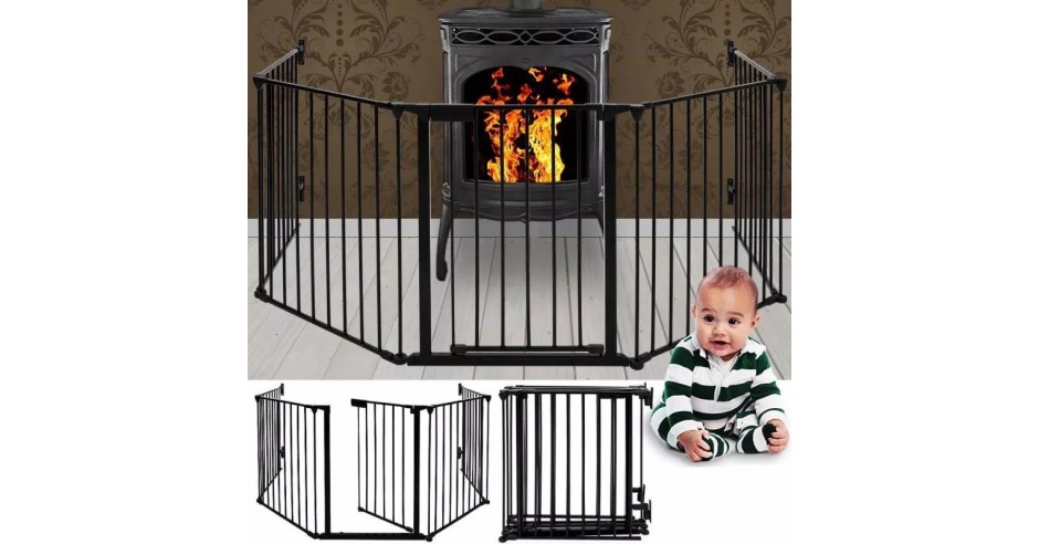 Gard de protectie semineu pentru copii si animale de companie, 304x75 ...