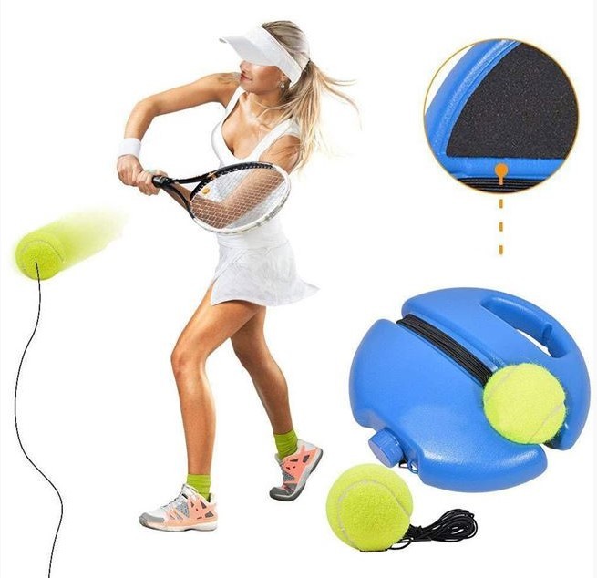 Echipament de antrenament pentru tenis cu baza antiderapanta si minge ...