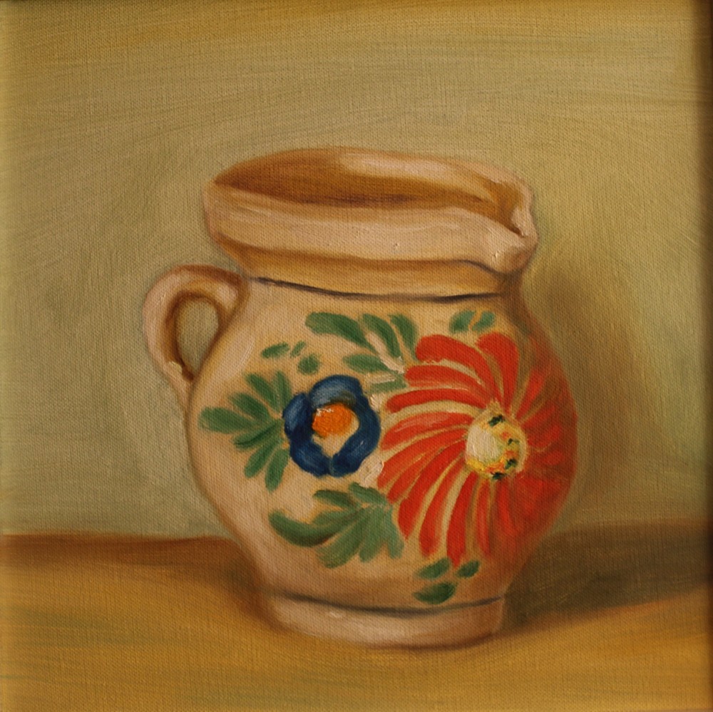 Pictura vas de lut, o compozitie originala, 30x30cm | arhiva Okazii.ro