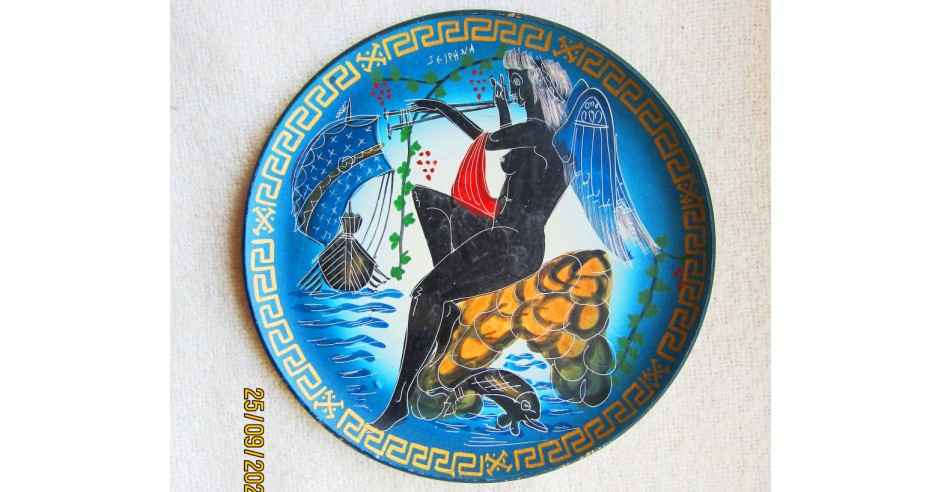 Mitologie.Olarie greceasca de arta manuala.Euterpe muza poeziei lirice ...