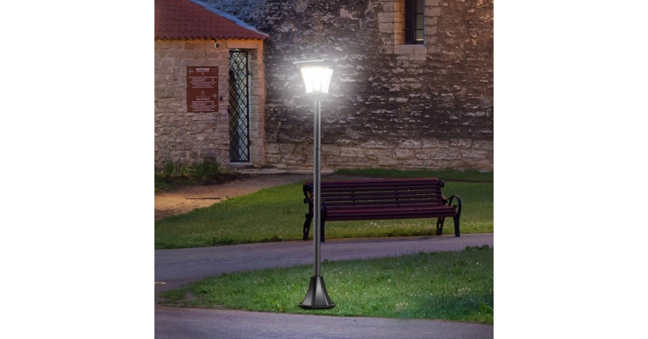 Outsunny Felinar de Gradina Led Panouri Solare, Negru, 160cm | arhiva ...