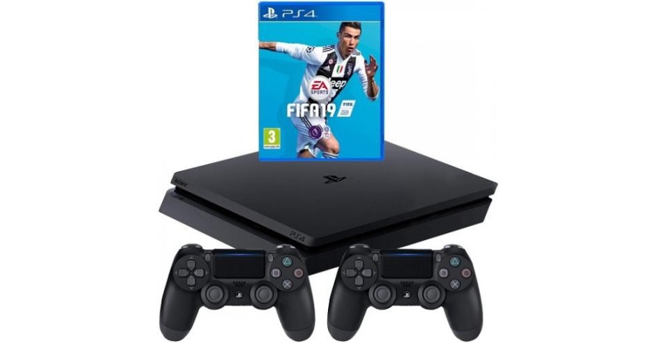 Consola SONY PlayStation 4 Slim 500GB, negru + FIFA 19 ...