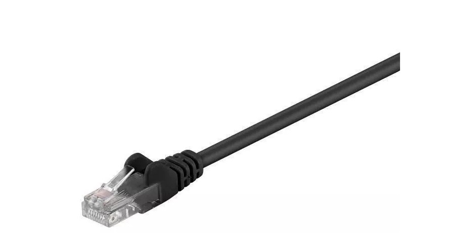 Cablu Retea Goobay CAT5e UTP, 1m, 2x RJ45, Negru, CCA, Neecranat ...