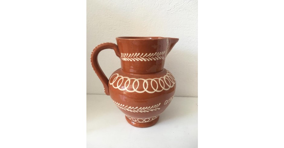 * Vas de lut smaltuit, vaza, ulcica, ulcior, 21cm inaltime, 11 cm ...