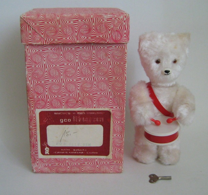 Jucarie veche de colectie urs tobosar mecanism cu cheita functional din ...