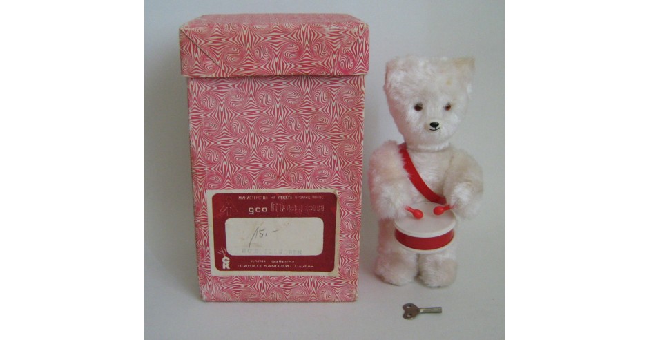 Jucarie veche de colectie urs tobosar mecanism cu cheita functional din ...