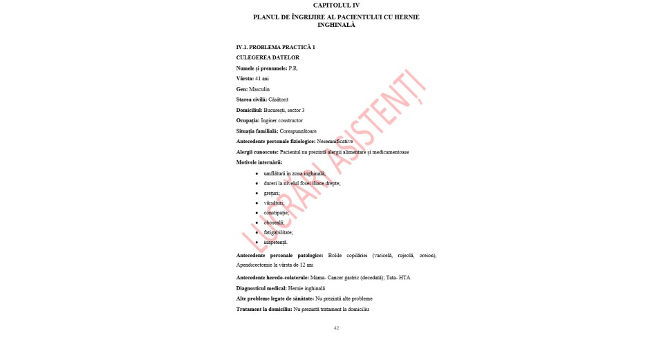 Ingrijirea pacientului cu Hernie Inghinala- Licen?a AMG | arhiva Okazii.ro