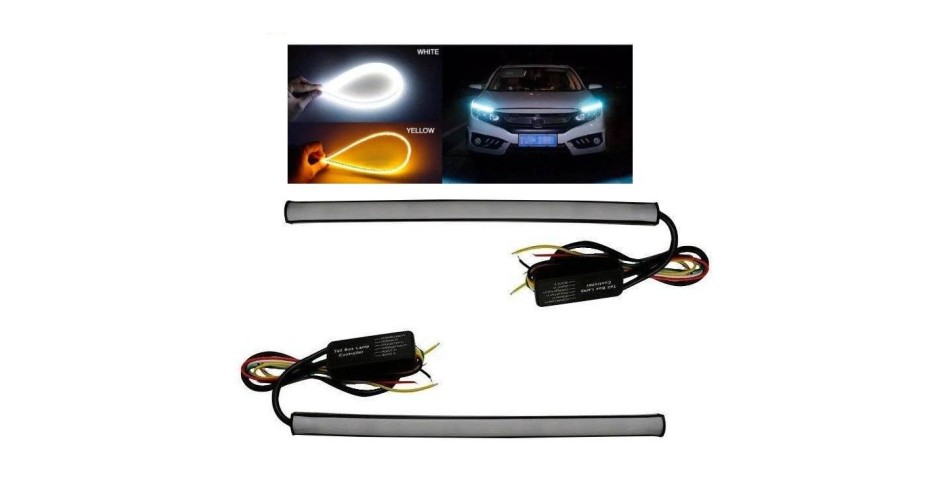 Banda LED DRL lumina alba cu functie de semnalizare dinamica 30 cm ...