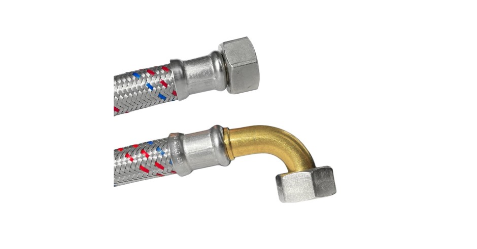 Furtun Inox Flexibil Apa Potabila 1/2" cu Bogen KLASEBO, 1500mm ...