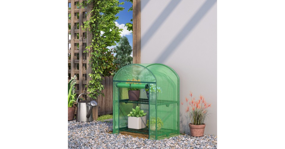 Outsunny minisera de gradina, copertina PE, 69x49x92cm, verde | arhiva ...