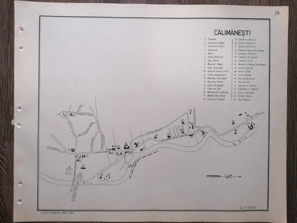 Harta Calimanesti 1943 | Okazii.ro
