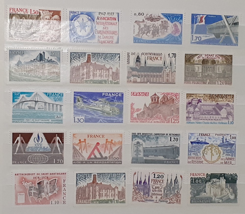 Lot Timbre Franta 48 Timbre Nestampilate MNH Serii Complete De O ...