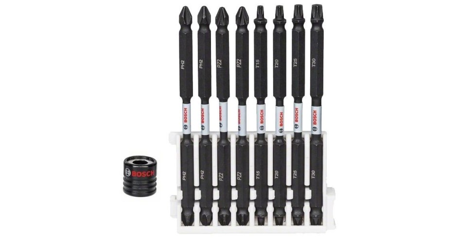 Set 8 biti duble Impact Control 110 mm, mixt + manson magnetic Bosch ...