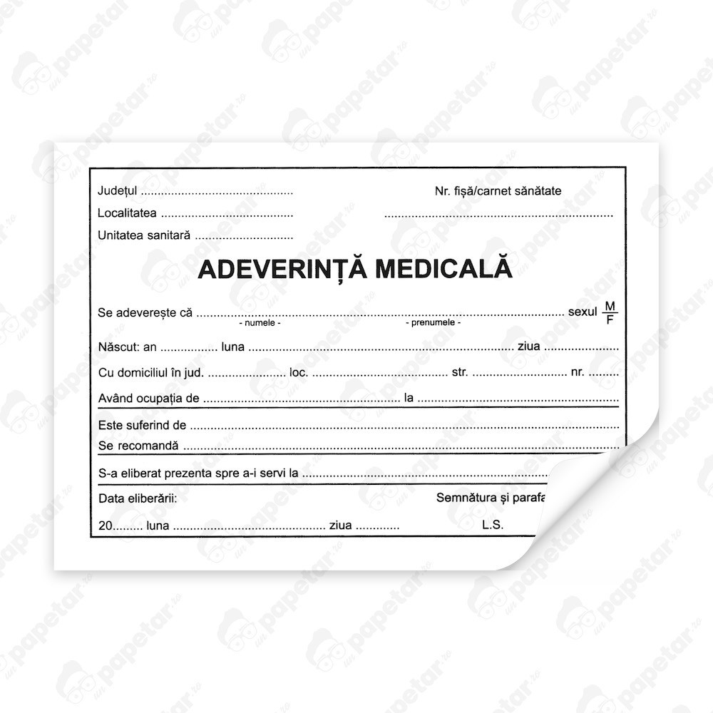 Adeverinta medicala, format A6, 100 file | arhiva Okazii.ro