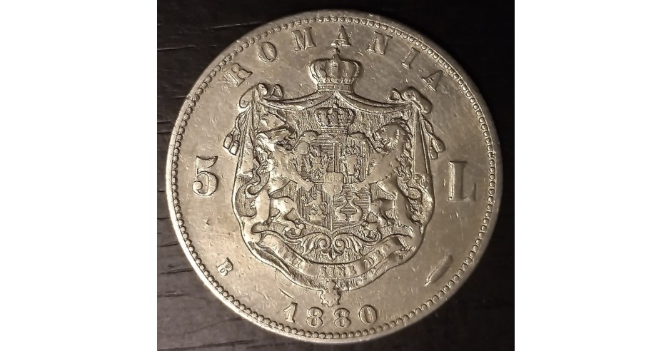 Moneda - Romania - 5 Lei 1880 - Argint - Kullrich pe cerc | arhiva ...