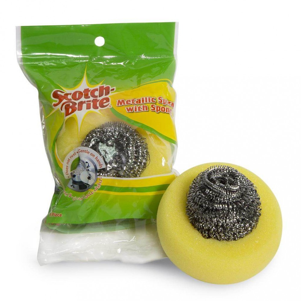 Burete Metalic Premium SCOTCH BRITE Tip Spira cu Protectie, Galben ...