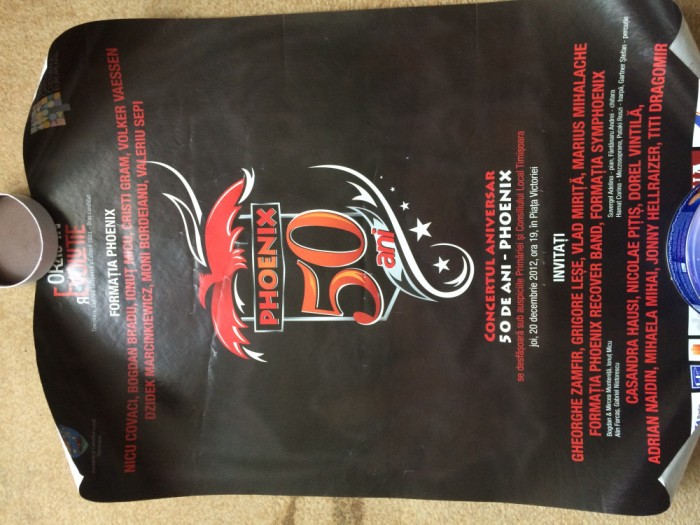 Formatia phoenix poster afis concert aniversar 50 ani timisoara fan ...
