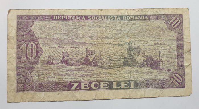 Bancnota 10 Lei 1966 - Ceausescu - perioada socialista - circulata ...