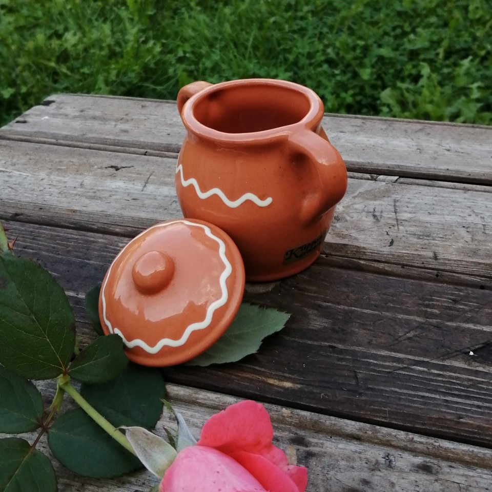 ZM2750- Mic vas decorativ/ vas depozitare- ceramica artizanala ...