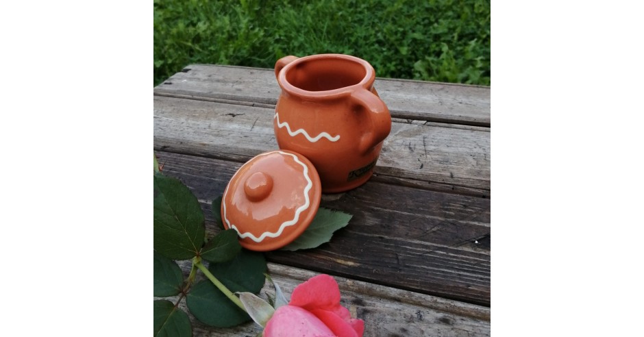 ZM2750- Mic vas decorativ/ vas depozitare- ceramica artizanala ...