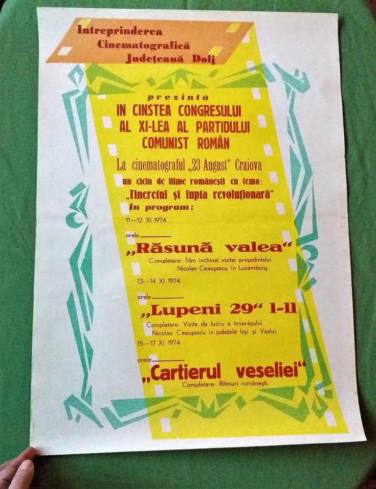 Afis vechi de cinematograf, afis de colectie perioada comunista, afis ...