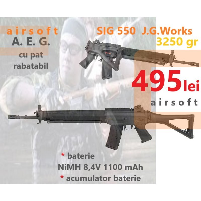 Mitraliera de companie A.E.G. SIG-550 marca JGWorks080 airsoft | arhiva ...