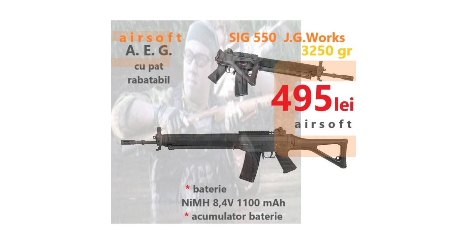Mitraliera de companie A.E.G. SIG-550 marca JGWorks080 airsoft | arhiva ...