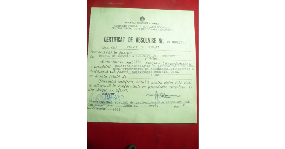 Certificat de Absolvire - Diploma- Curs Perfectionare Politico ...