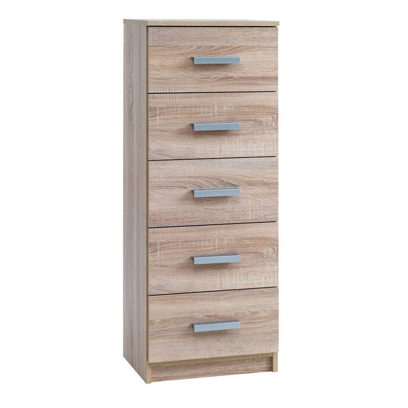 Comoda ingusta cu 5 sertare, 41 x 108 x 35 cm, melamina/PFL/HDF, model ...