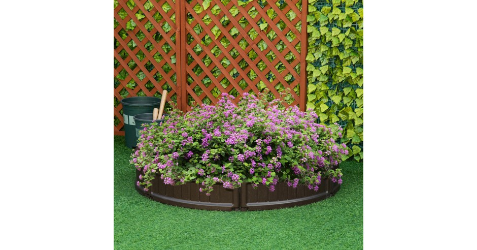 Outsunny Pat de gradina inaltat din HDPE, jardiniera de exterior rotund ...