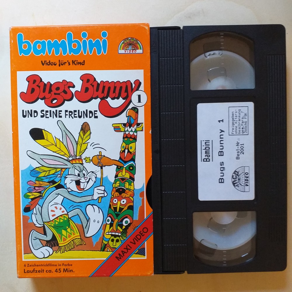 caseta video VHS, desene animate retro Bugs Bunny Looney Tunes DE ...