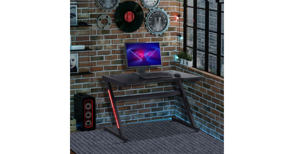 Masa de Birou Gaming Moderna HOMCOM pentru Camera sau Birou cu 2 ...