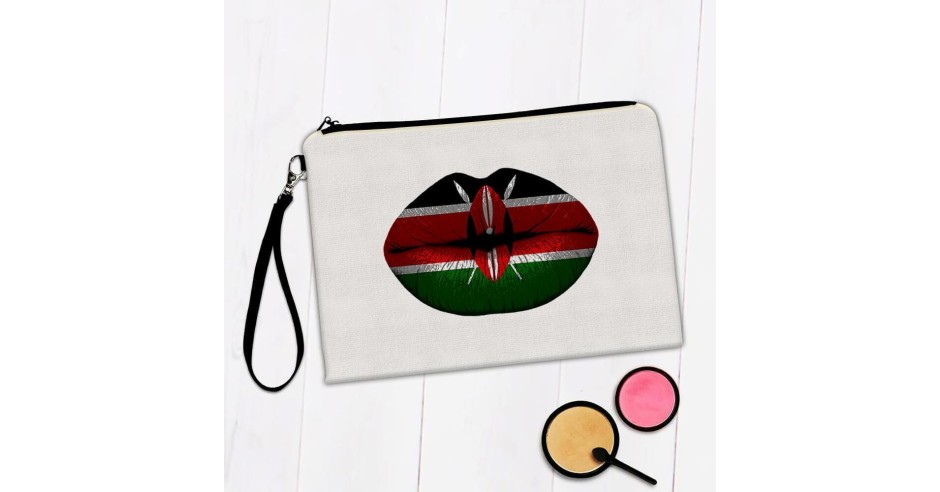 Buze Steag Kenyan : Cadou Geanta de machiaj : Kenya Expat Tara pentru ...