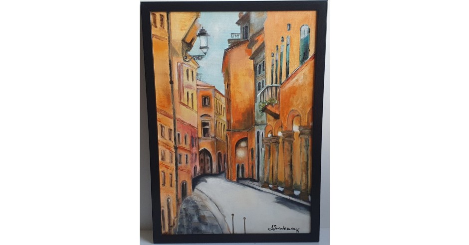 PICTURA ulei, TABLOU modern nou, "PADOVA ", pictor roman consacrat ...