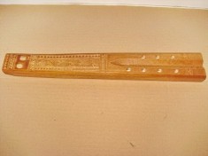 A450-Trisca-Fluier Ardeal rustic vechi din lemn manual executat ...