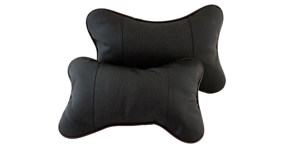 Set 2 perne tetiera auto pentru sustinere gat din piele ecologica ...