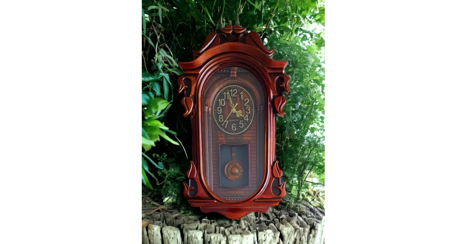 Ceas de perete rustic cu pendul 52 cm, Oem | Okazii.ro