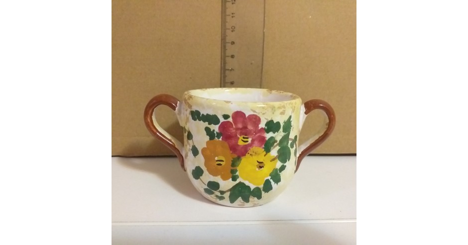 veche cana lut ceasca ceramica traditionala Italia rustic decorativa ...