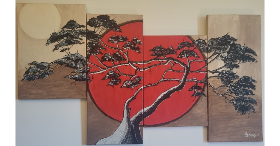 PICTURA, compozitie deosebita, set 4 tablouri, pictor roman consacrat ...