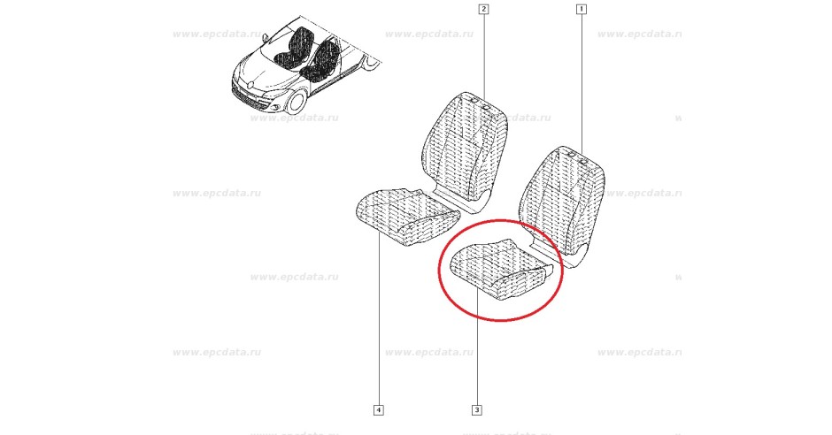 Tapiterie scaun fata partea de jos Renault Megane 3 , tapiterie sezut ...
