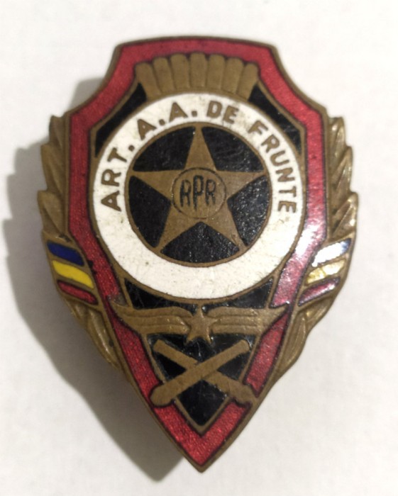 INSIGNA ART AA DE FRUNTE SERIA 51762 ARTILERIST ANTIAERIANA ARMATA ...