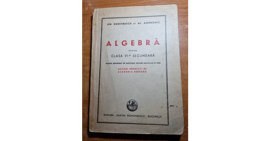 Manual Algebra Clasa a VI-a 1946: Carte Matematica Veche - Editie ...