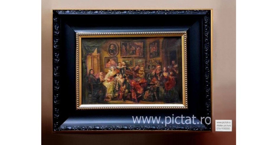 PEISAJ ITALIAN ROCOCO, Tablou Rococo Baroc romantic Pictat Manual ...