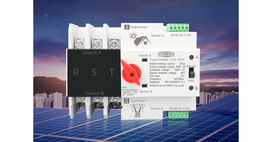 Comutator automat pentru panouri fotovoltaice ATS 230V 125A 3P releu ...