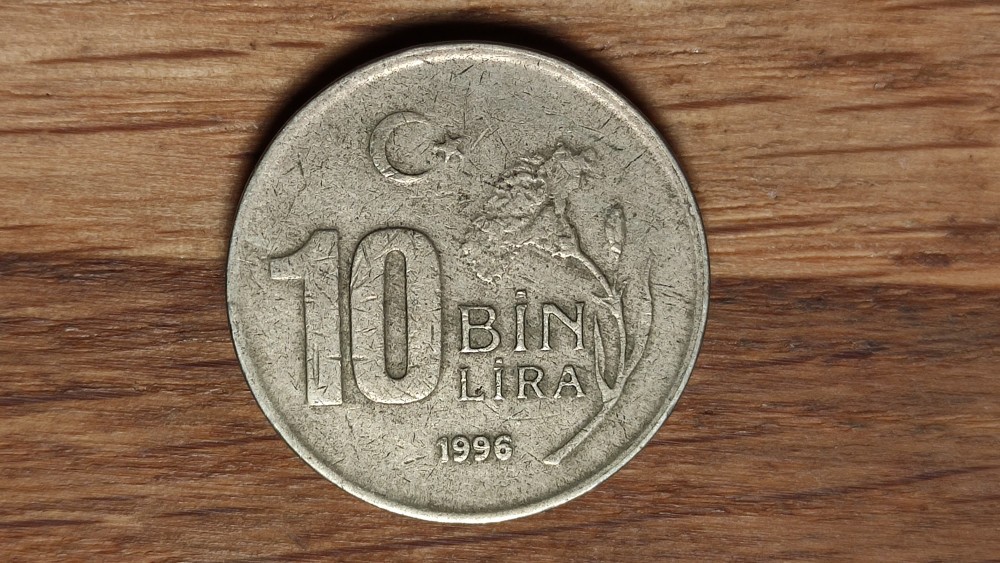 Turcia - moneda de colectie - 10 bin lira / 10000 lire 1996 - Ataturk ...