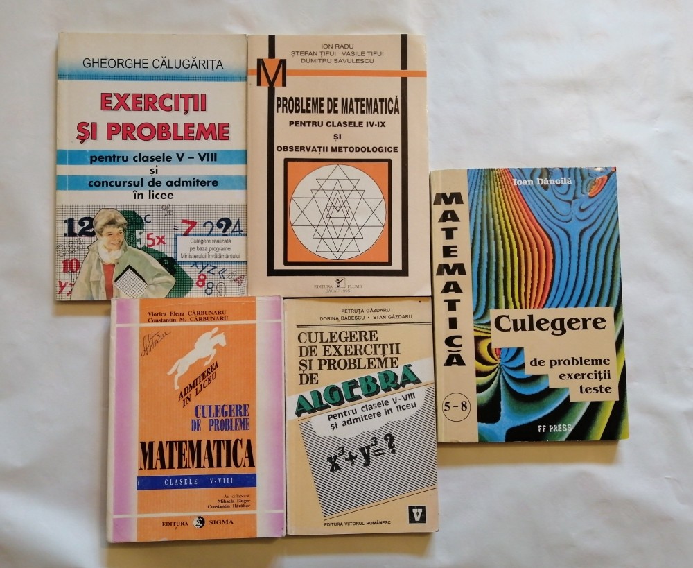 Pachet culegeri matematica clasele 5-8, 5 buc., stare buna | arhiva ...