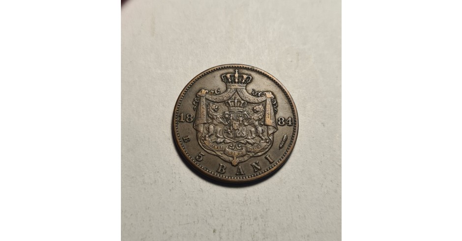 5 Bani 1884 - Moneda Romaneasca Veche, Colectie Numismatica, Piesa ...