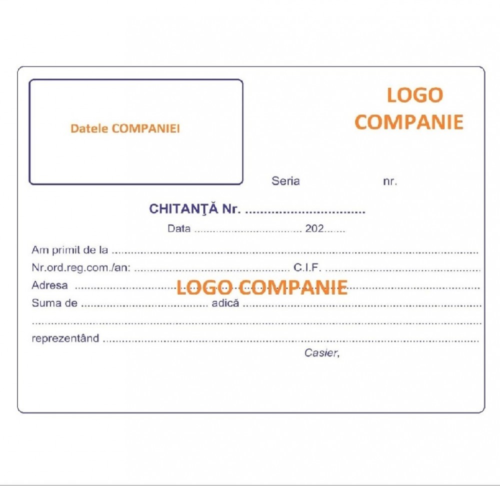 Chitante Personalizate Autocopiative A6 in 2 Exemplare, Tipar 1+1 ...