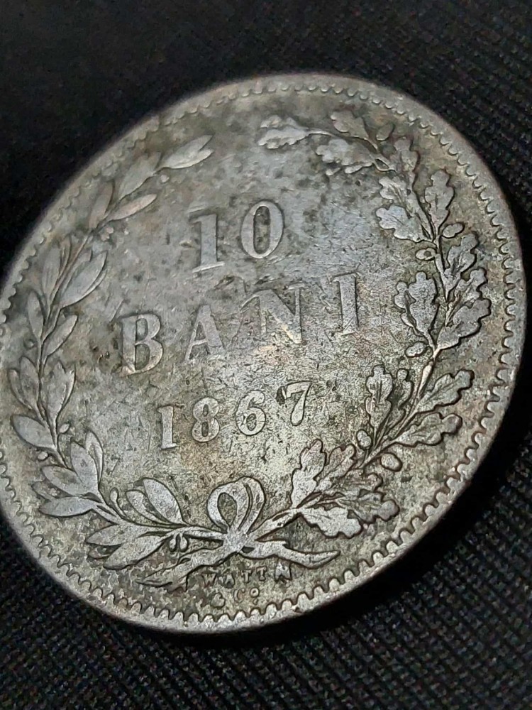 Moneda veche Romaneasca 10 BANI 1867,ROMANIA,Moneda veche de colectie ...